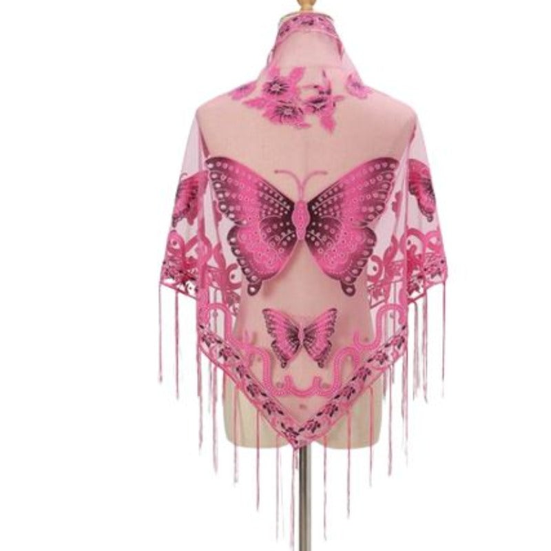 Hot Pink Butterfly Scarf | BUTTERFLY KINGDOM