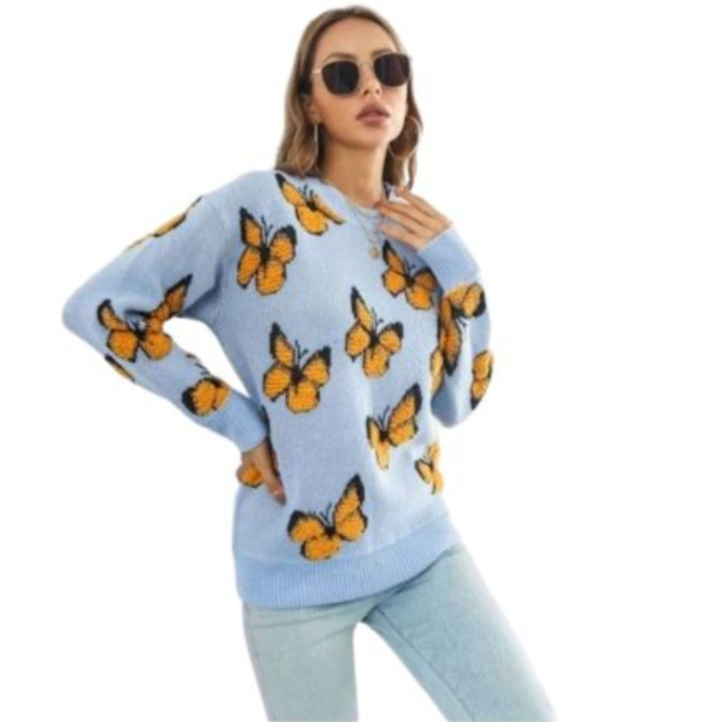 Light Blue Butterfly Sweater | BUTTERFLY KINGDOM